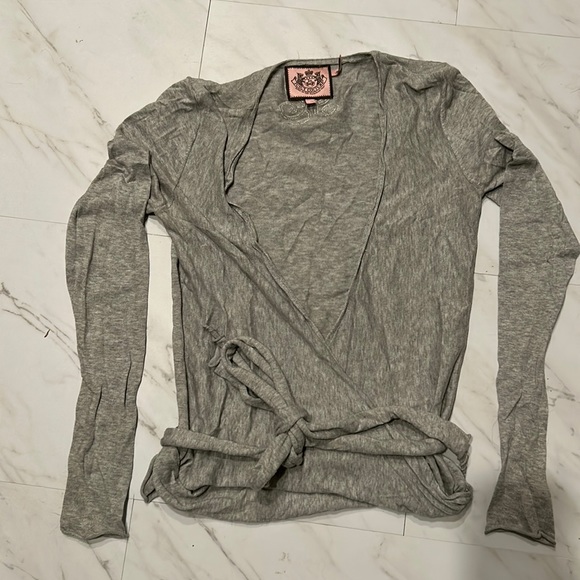 Juicy Couture | Tops | Juicy Couture Gray Wrap Top | Poshmark